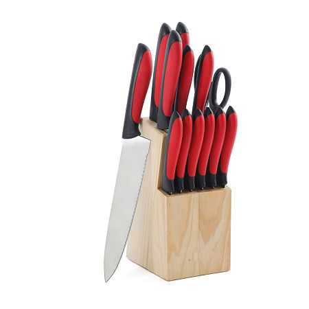 Click here for MegaChef 14-pc. Knife Block Set  One Size  Red prices