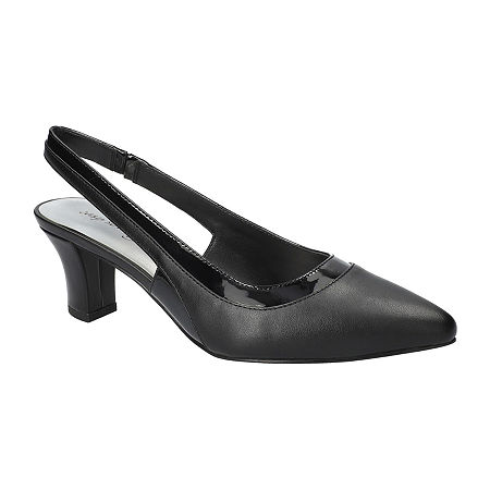 Easy Street Womens Dessa Slingback Pumps - Black Patent