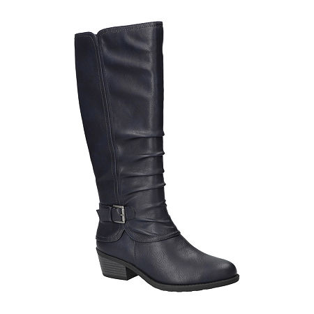 Easy Street Womens Tenille Tall Zipper Boots - Navy