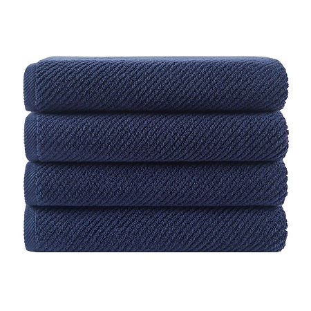 Madison Park Diagonal Ribbed Cotton 6-Pc. Washcloths Set - Navy