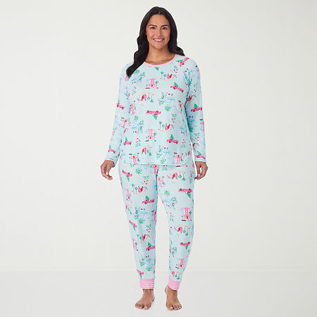 Click here for Cuddl Duds Womens Round Neck Long Sleeve 2-pc. Plu... prices