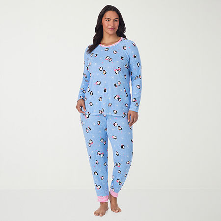 Click here for Cuddl Duds Womens Round Neck Long Sleeve 2-pc. Plu... prices