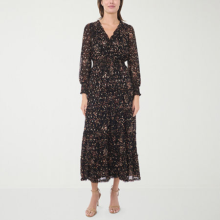 Click here for Msk Womens Long Sleeves Smocked Waist Tiered Maxi... prices