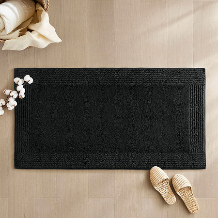Madison Park Signature Splendor Reversible Tufted Cotton Bath Rug  24 x 60 - Black