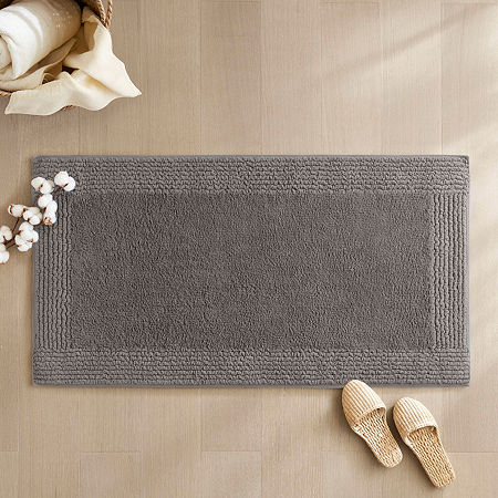 Madison Park Signature Splendor Reversible Tufted Cotton Bath Rug  24 x 60 - Charcoal