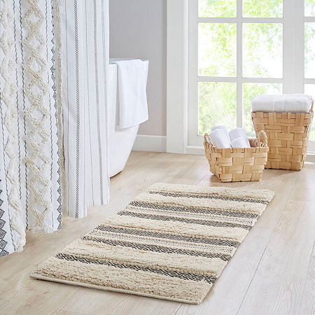 Click here for Ink+Ivy Asher Woven Texture Stripe Bath Rug  22 x... prices