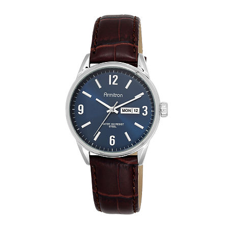 Click here for Armitron All-Sport Mens Blue Dial Brown Leather St... prices