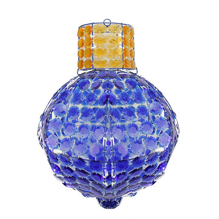 Click here for 21 Blue and Amber LED Lighted Faceted Onion Finial... prices