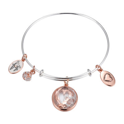 Footnotes Mother And Daughter Stainless Steel Heart Round Bangle ...