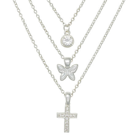 Click here for Mixit Womens Cubic Zirconia Butterfly Cross Hypoal... prices
