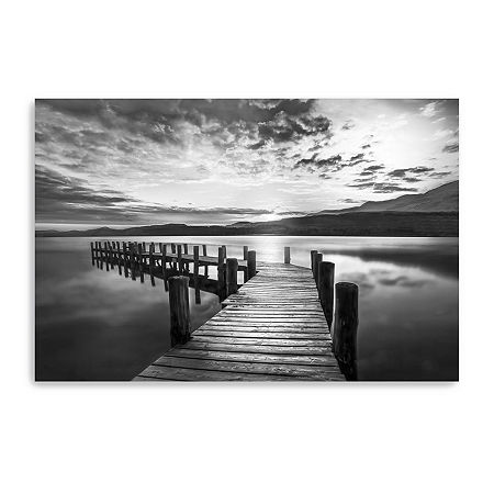 Click here for Lumaprints Evening Dock Canvas Art  One Size  Gray prices