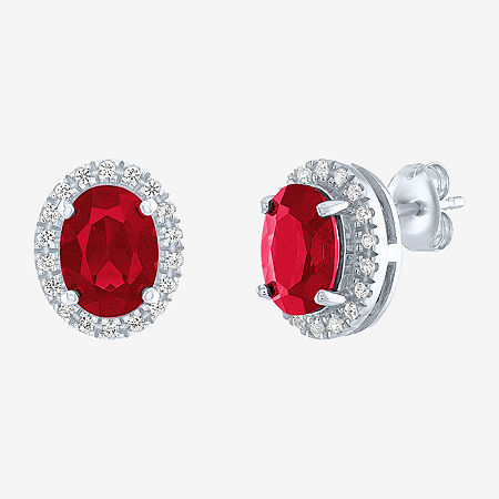 Click here for Lab Created Red Ruby Sterling Silver 11.5mm Oval S... prices