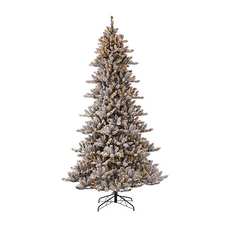 Click here for Glitzhome 9 Foot Pre-Lit Flocked Fir Christmas Tre... prices