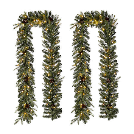 Click here for Glitzhome 2-Pack Pre-Lit Indoor Christmas Garland... prices
