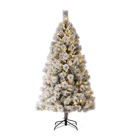 Click here for Glitzhome 6 Foot Flocked Pine Christmas Tree  One... prices