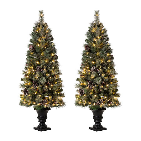 Click here for Glitzhome 5 Foot Pre-Lit Pine Christmas Tree  One... prices