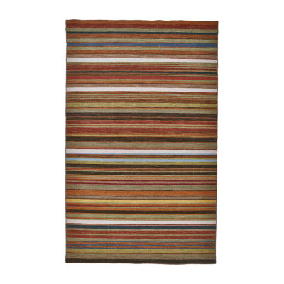 Weave And Wander Naida Stripe Flatweave Reversible Indoor Rectangle ...