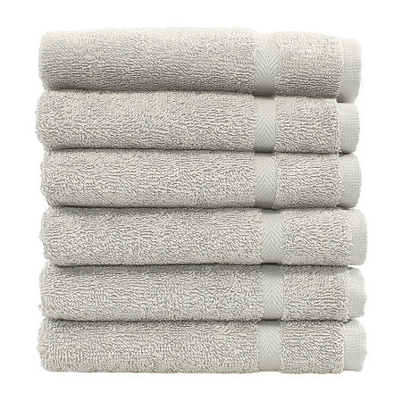 Linum Home Denzi 6-Pc. Washcloth Set - Light Grey