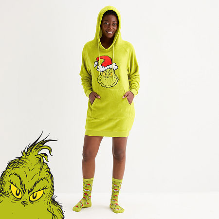 Click here for Womens Dr. Seuss Grinch Fleece Hooded Long Sleeve... prices