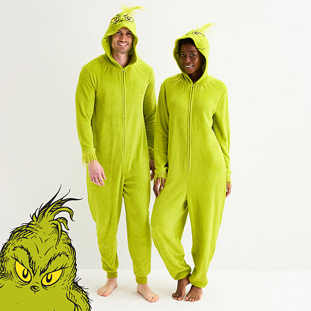 Click here for Unisex Adult Dr. Seuss Grinch Fleece Hooded Long S... prices