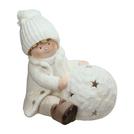 Click here for 12.5 White Christmas Snowball with Sitting Boy Tea... prices