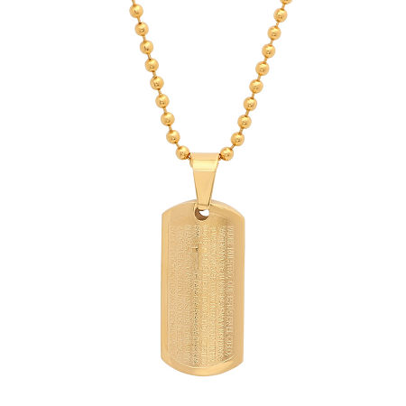 Click here for Mens 18K Gold over Stainless Steel Pendant Necklac... prices