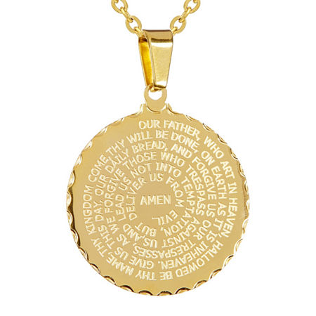 Click here for Mens 18K Gold over Stainless Steel Pendant Necklac... prices