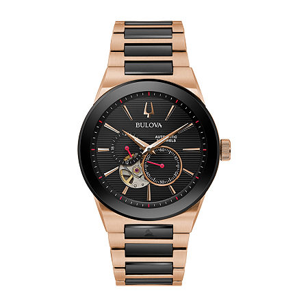 Bulova Mens Automatic Grammy Two-Tone Stainless Steel Bracelet Watch 41mm - Two Tone