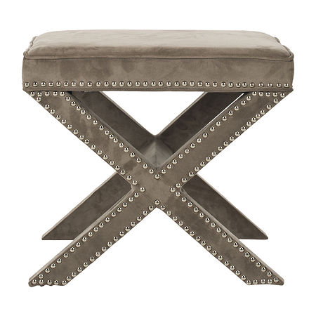 Click here for Palmer Nailhead Trim Footstool  One Size  Brown prices