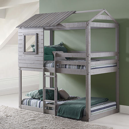 Click here for Deer Blind Twin over Twin Bunkbed  One Size  Gray prices