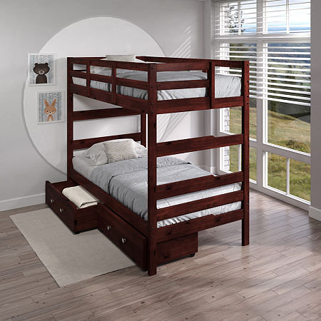 Click here for Promo Shaker Twin over Twin Bunkbed with Dual Unde... prices