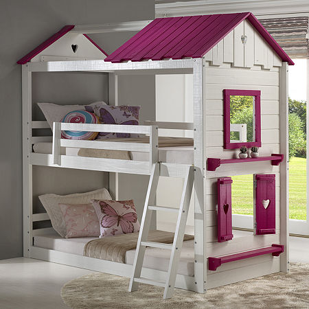 Click here for Sweetheart Twin over Twin Bunkbed  One Size  White prices