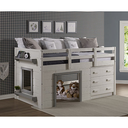 Click here for Sweet Dreams Twin Low Loft Bed  One Size  White prices