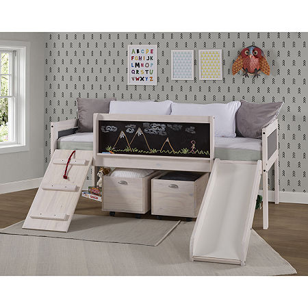 Click here for Art & Play Twin Junior Low Loft Bed with Toy Boxes... prices