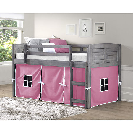 Click here for Louver Twin Low Loft with Tent  One Size  Gray prices