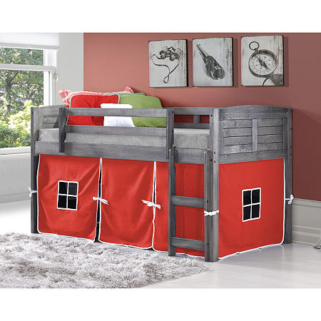 Click here for Louver Twin Low Loft with Tent  One Size  Gray prices