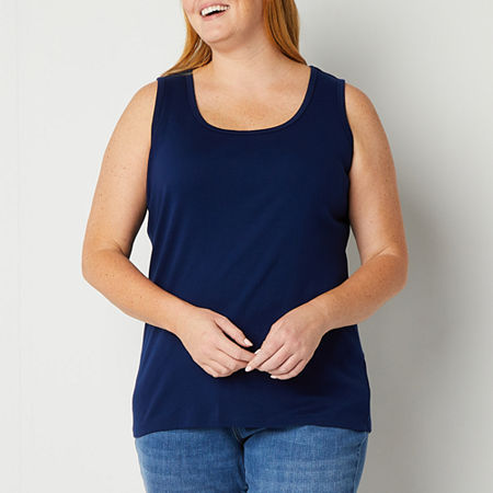 Click here for St. Johns Bay Womens Plus Scoop Neck Sleeveless Ta... prices
