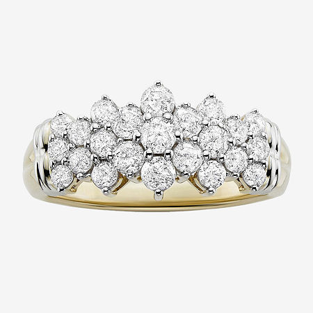Click here for 1 CT.T.W. Natural Diamond 10K Two-Tone Gold Pyrami... prices