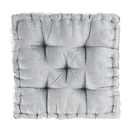 Intelligent Design Azza Chenille Decorative Floor Pillow  20 x 20 - Light Grey