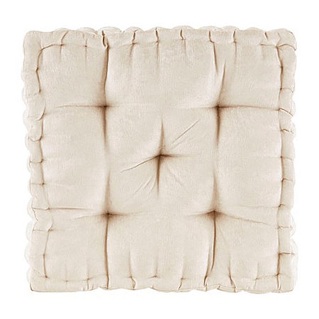 Intelligent Design Azza Chenille Decorative Floor Pillow  20 x 20 - Ivory