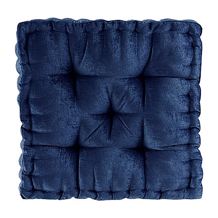 Intelligent Design Azza Chenille Decorative Floor Pillow  20 x 20 - Navy