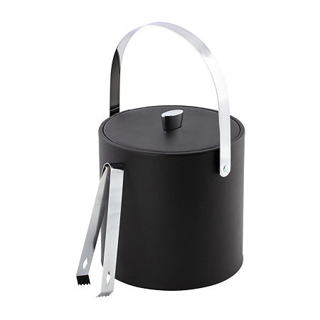 Kraftware Dorchester Ice Bucket and Ice Tong  3 Quart - Black