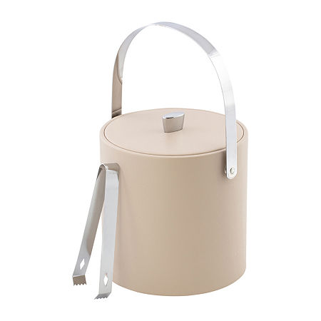 Kraftware Dorchester Ice Bucket and Ice Tong  3 Quart - Taupe