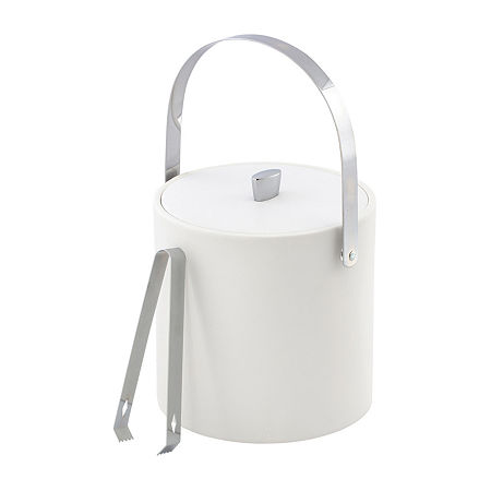 Kraftware Dorchester Ice Bucket and Ice Tong  3 Quart - White