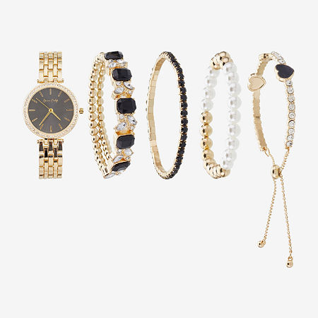 Click here for Womens Crystal Accent Gold Tone 5-pc. Watch Boxed... prices