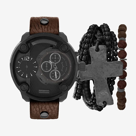 Click here for American Exchange Mens Brown Leather 4-pc. Watch B... prices