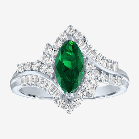 Click here for Gemstone Sterling Silver Marquise Halo Cocktail Ri... prices