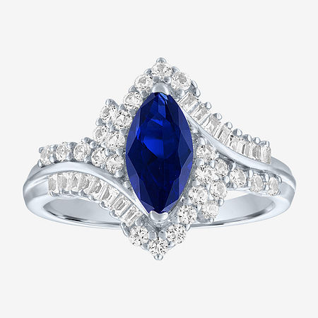 Click here for Gemstone Sterling Silver Marquise Halo Cocktail Ri... prices