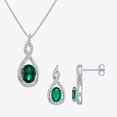 Click here for Gemstone Sterling Silver 2-pc. Oval Jewelry Set  O... prices