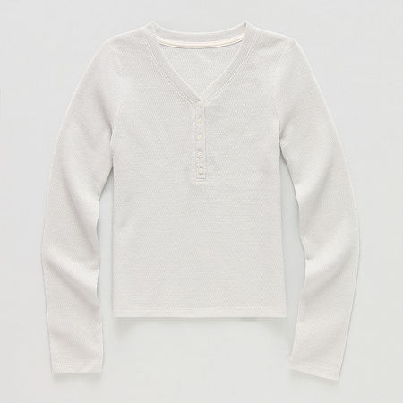 Click here for Thereabouts Little & Big Kid Girls Henley Neck Lon... prices
